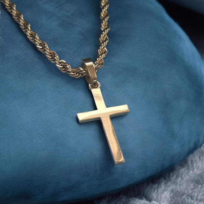 Solid Gold Cross Pendant - Etsy