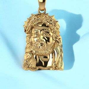 14K/18K Solid Gold 3D Jesus Christ Pendant, Unisex Religious Jewelry - Etsy