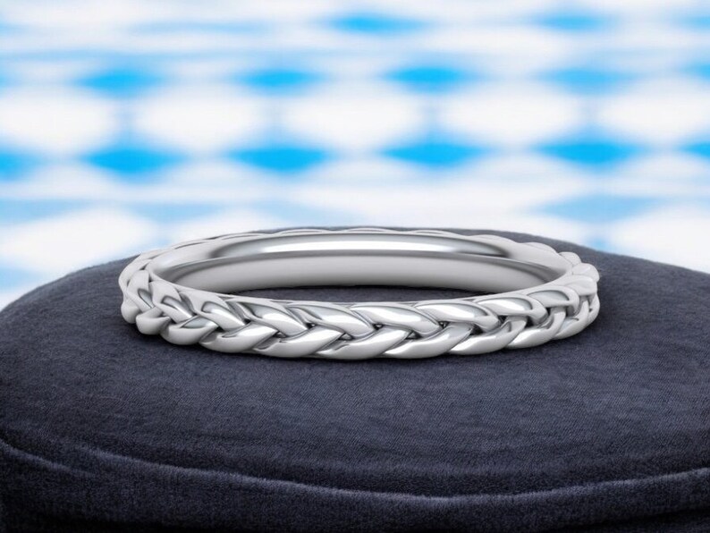 14k Solid Gold Braided Stackable Ring, 2.60mm Braided Ring, Stackable Gold Ring, Gift for Her - Etsy