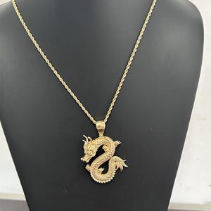 18k Solid Gold Dragon Pendant With Diamonds, 37 Grams 18k Solid Gold ...