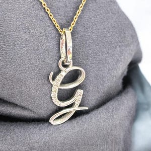 Diamond Initial G Pendant, Letter G Diamond Initial, G Diamond Initial ...