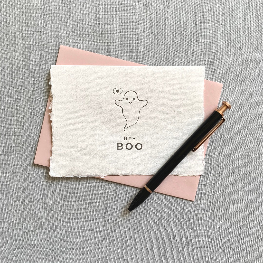 Hey Boo // Ghost Card, Halloween Card, Funny Card, Cute Ghost, Boo ...