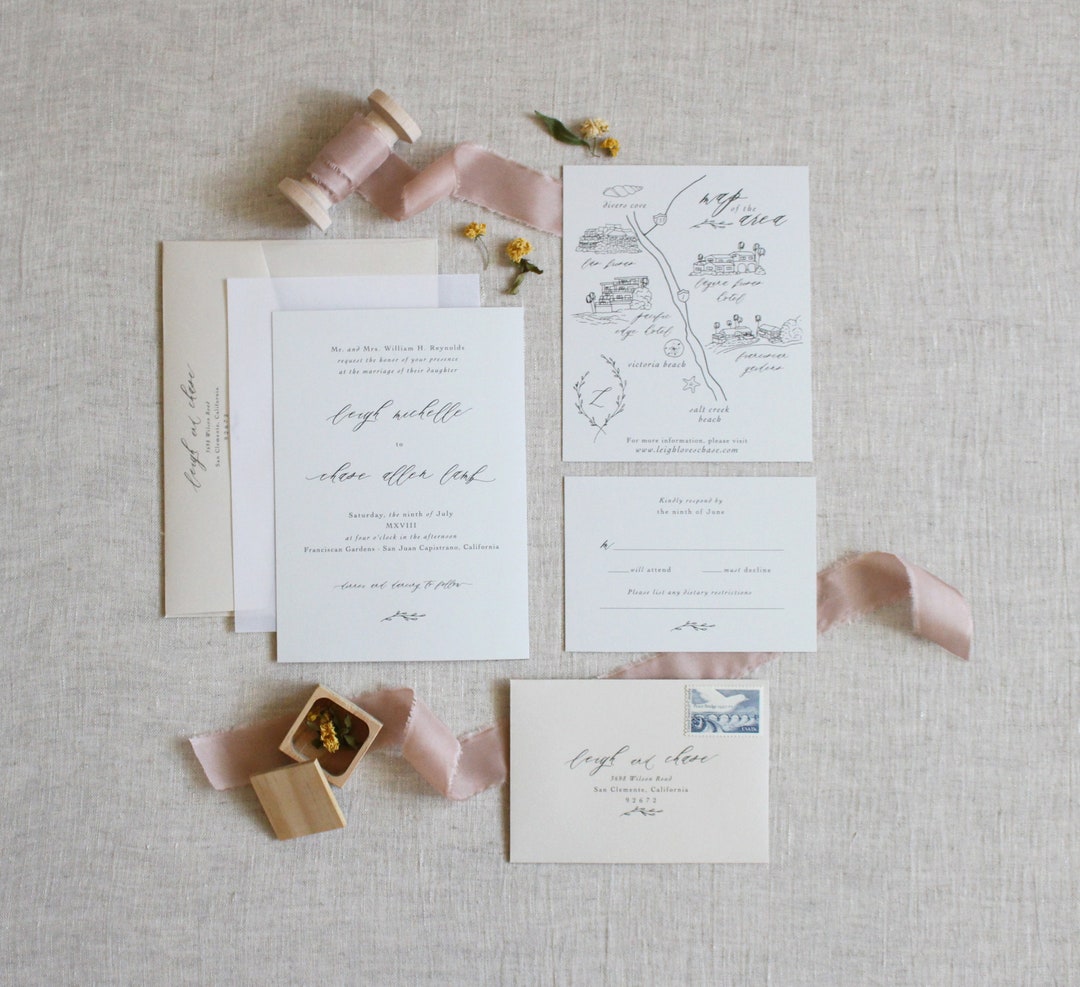 Minimal Invitation, Ethereal Wedding Invitation, Neutral Color Palette ...