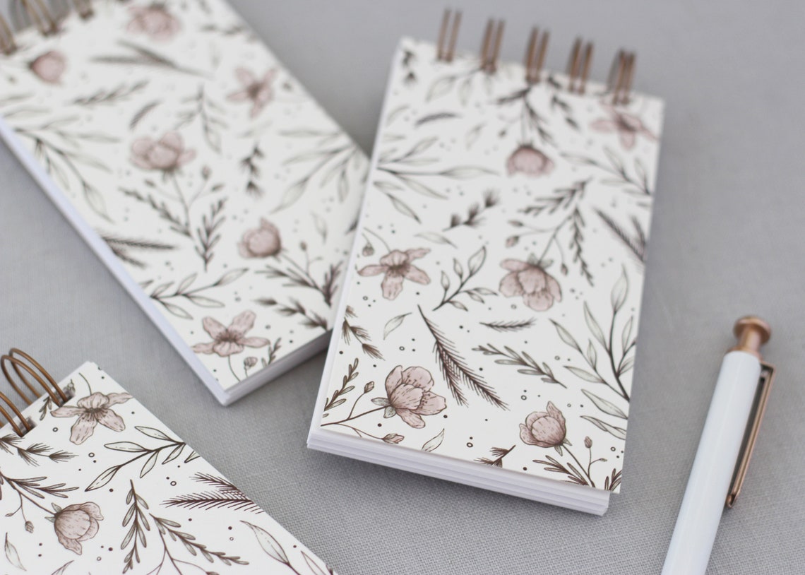 Floral Note Pad // Mini Notebook Flowers Notepad Pocket Note - Etsy