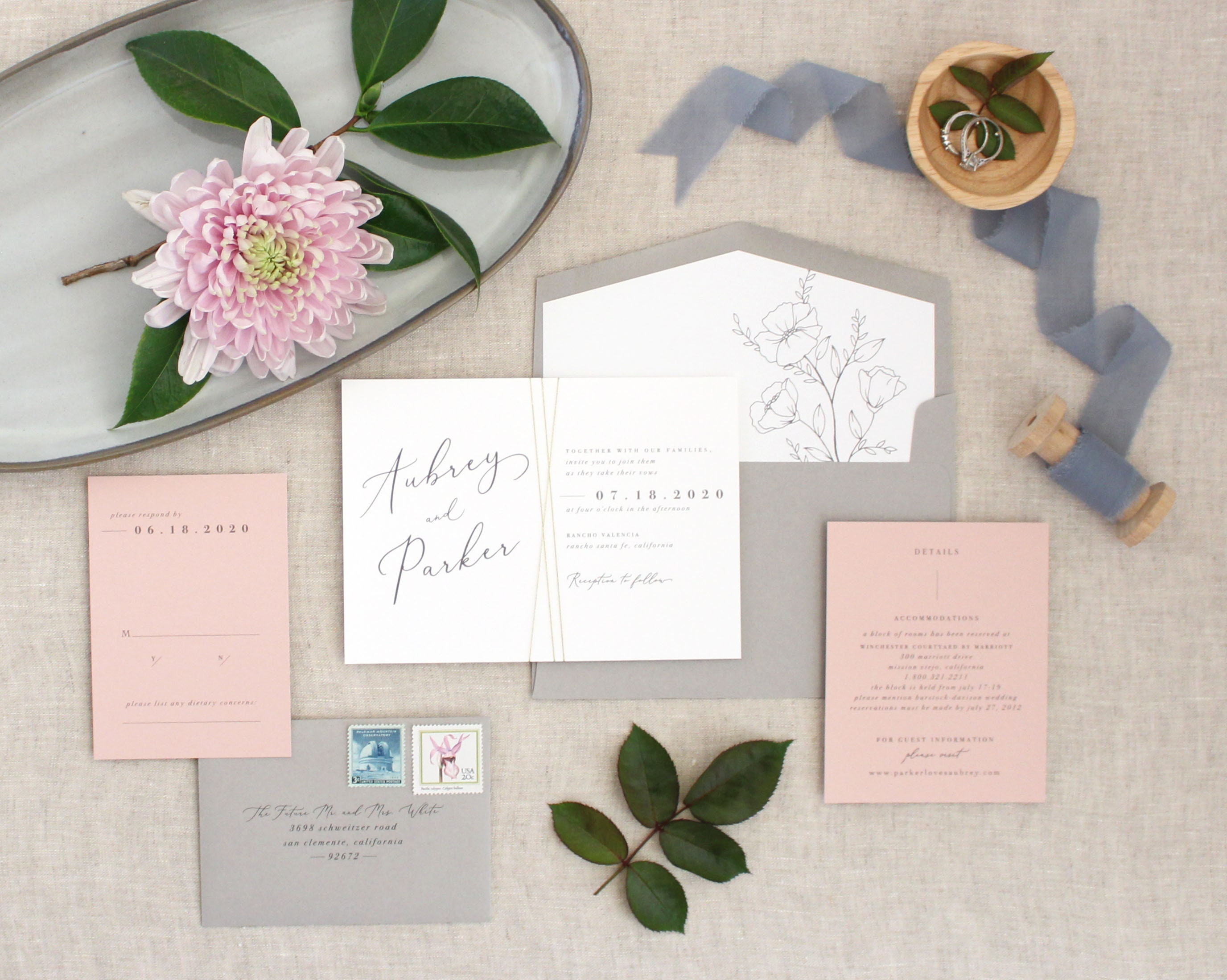 Minimal Invitation modern invitation colored paper | Etsy