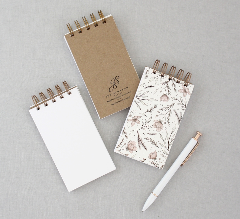 Floral Note Pad // Mini Notebook, Flowers Notepad, Pocket Note Pad ...