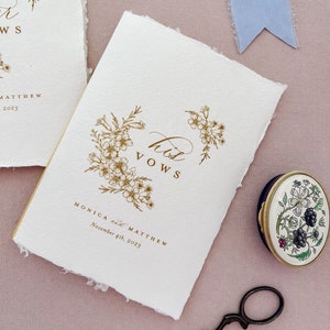 Custom Vow Books, Handmade Paper Vow Book, Personalized His and Hers ...