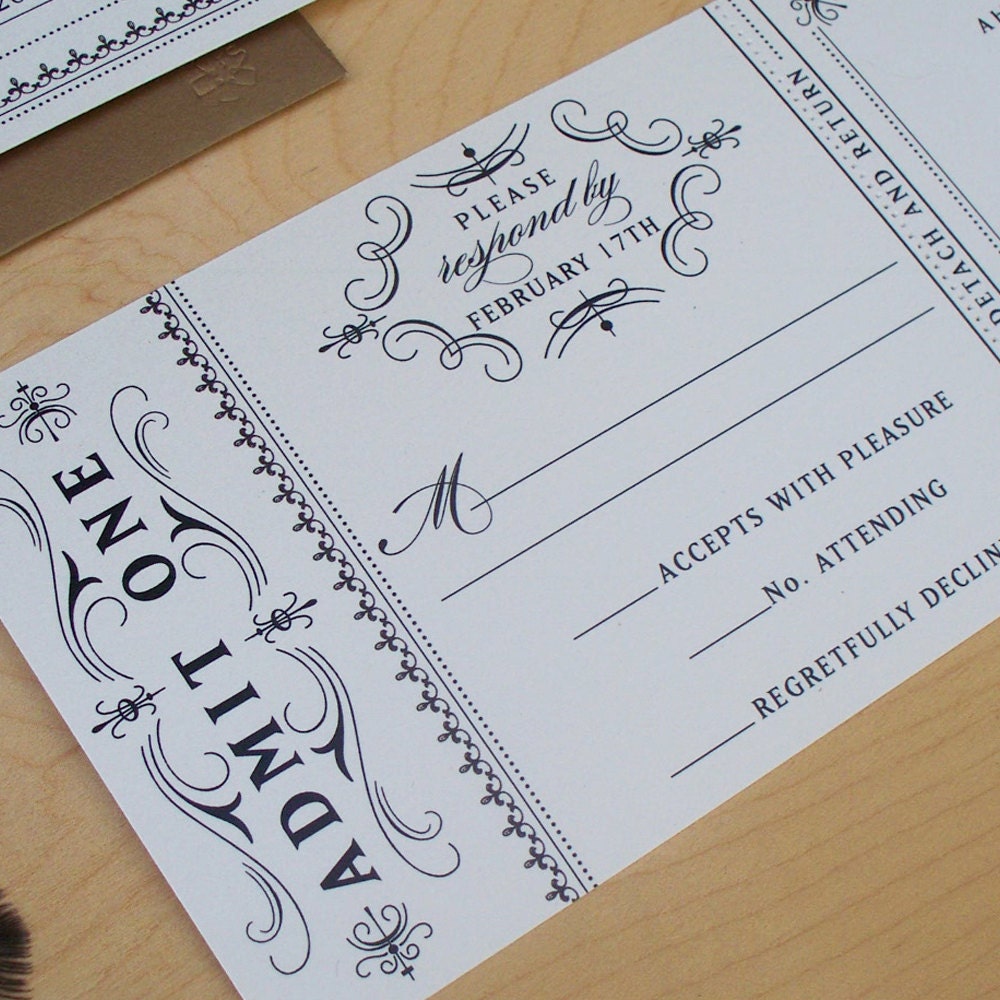 Ticket Wedding Invitation Steampunk Invitation Punch Card - Etsy