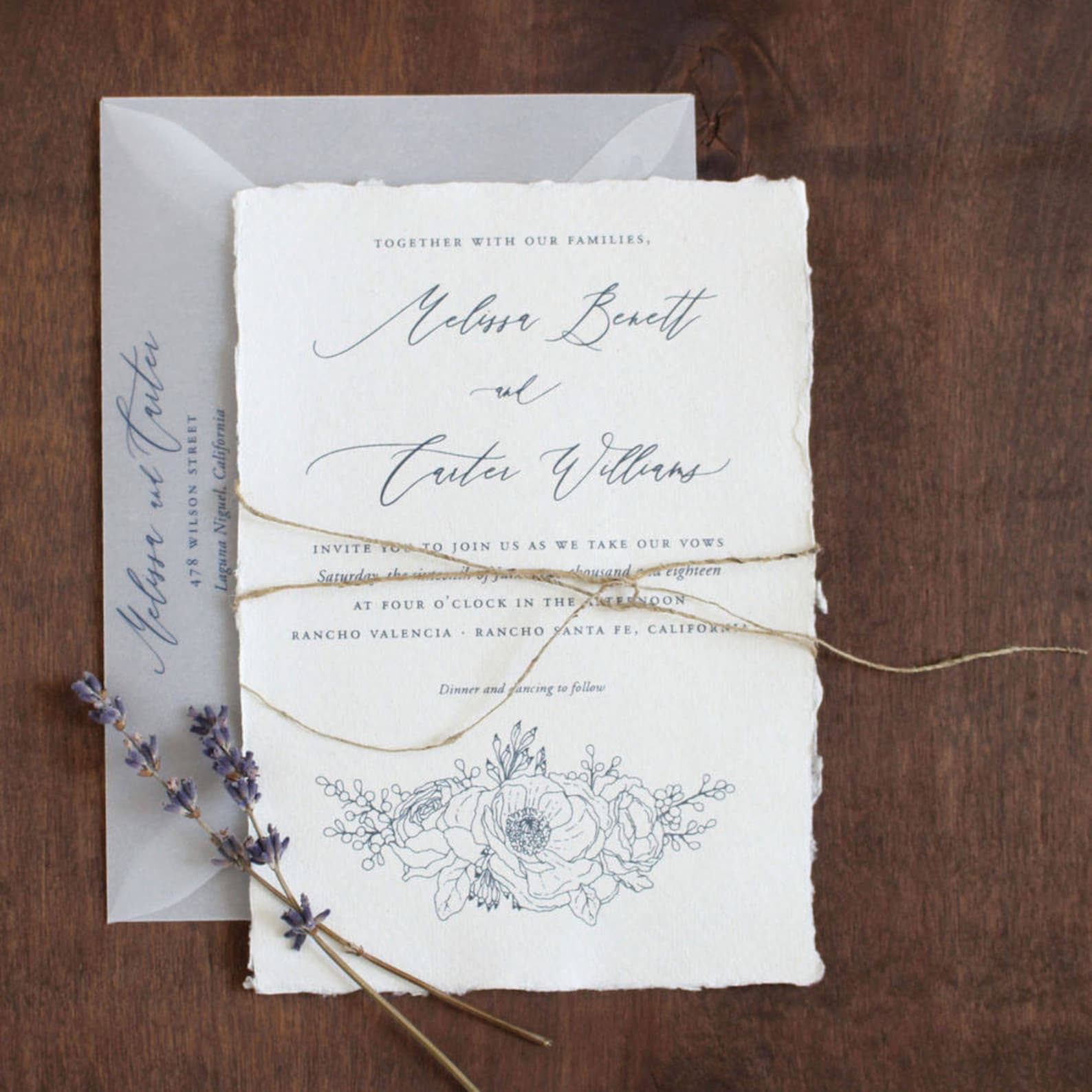 Handmade Paper Wedding Invitation Deckled Edge Paper Torn - Etsy