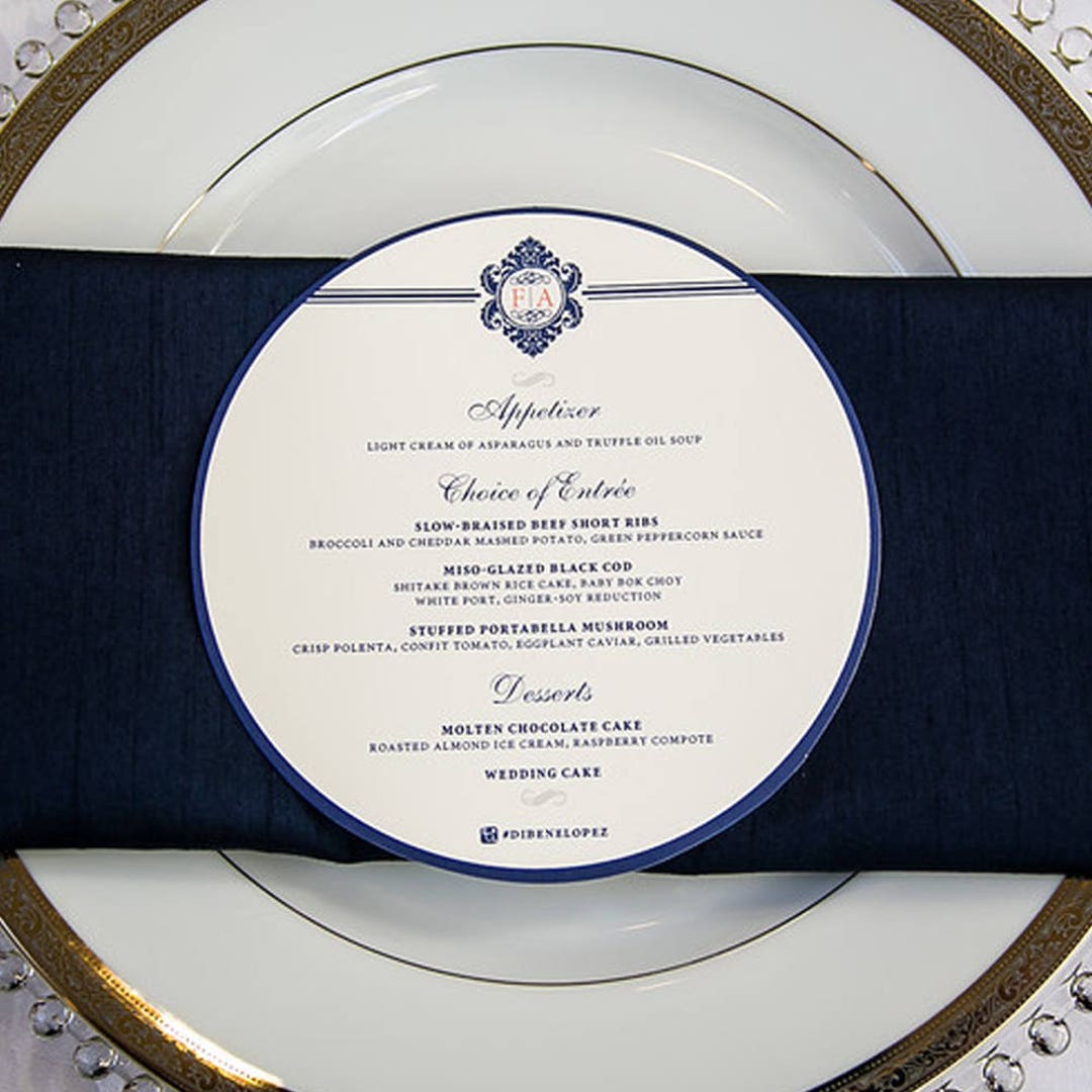 Circle Wedding Menu, Menu Card, Custom Menu, 6 Inch Circle Menu, Laser ...