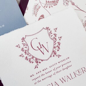 Georgia // Ivy Crest Invitation, Wildflower Invitation, Handmade Paper ...
