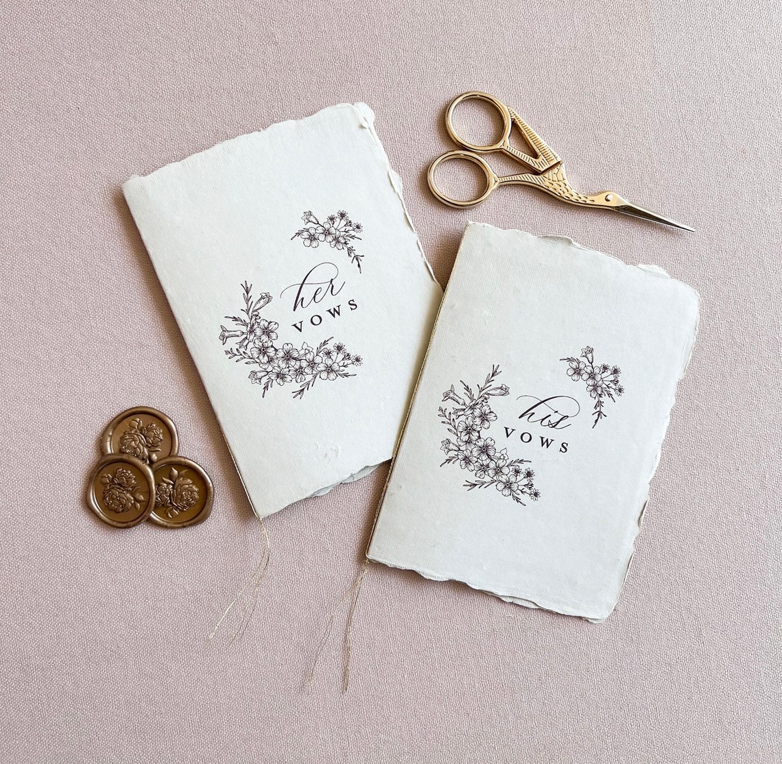 Custom Vow Books Handmade Paper Vow Book Personalized His - Etsy