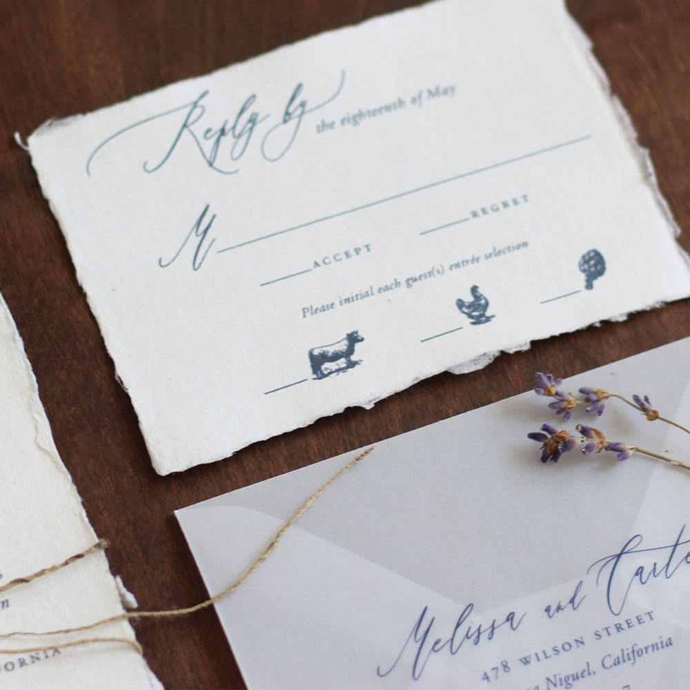 Handmade Paper Wedding Invitation Deckled Edge Paper Torn | Etsy