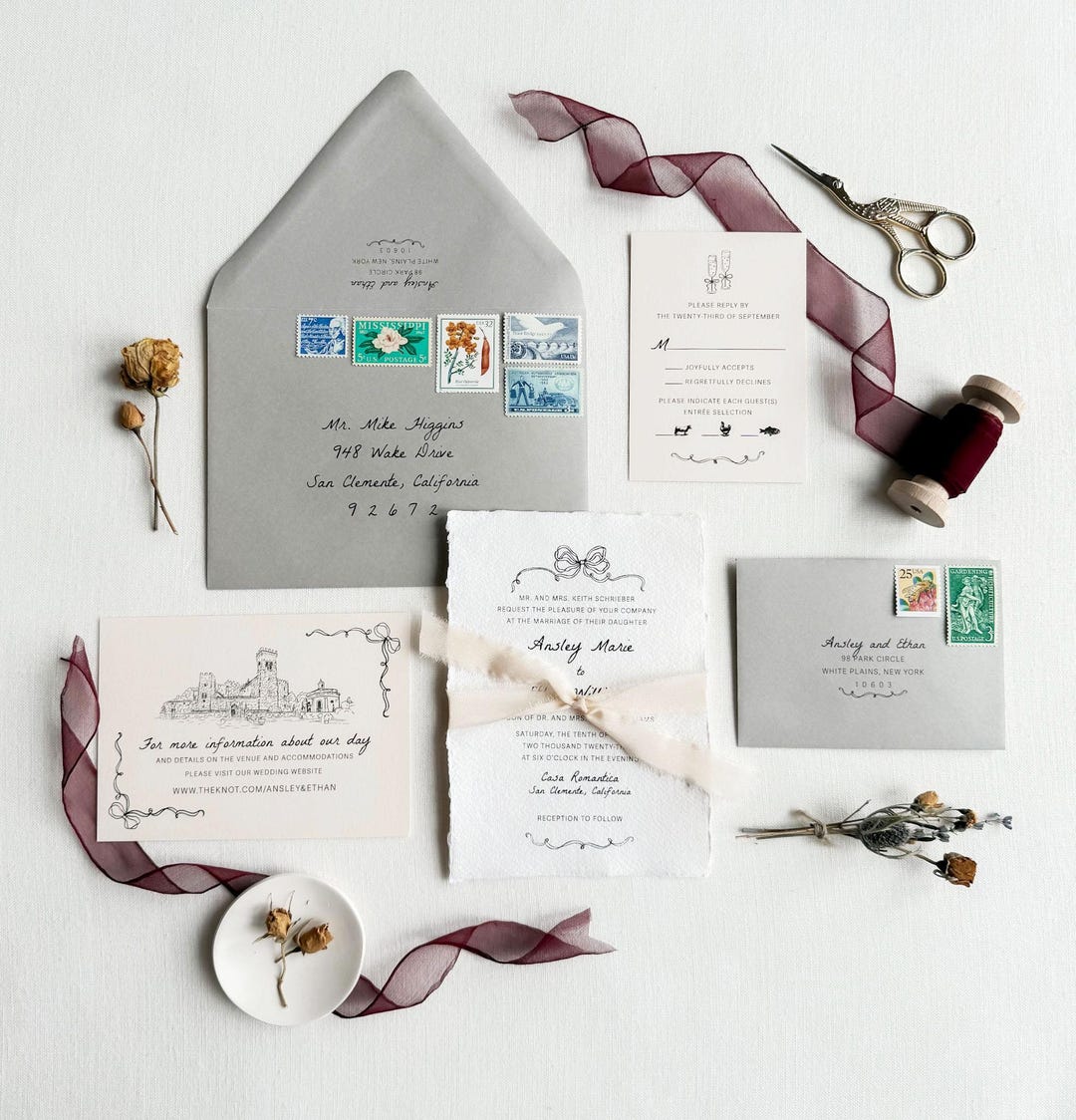 Simple Invitation, Modern Invitation, Bow Invitation, Champagne Glass ...