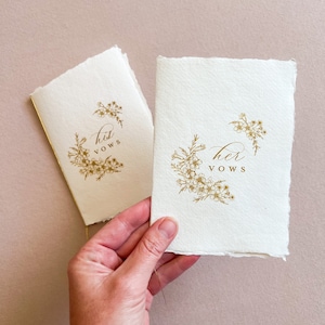 Vow Books, Handmade Paper Vow Book, His and Hers Vow Books, Wedding ...