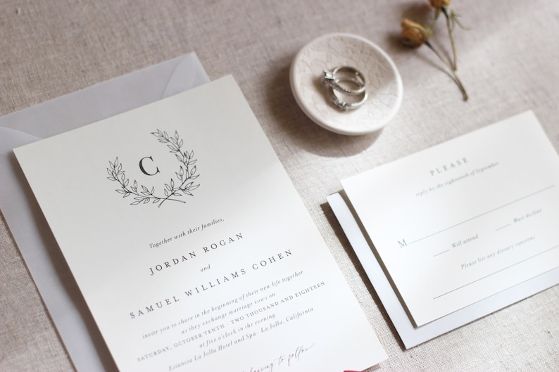 Deckled Edge Invitation Crest Invitation Handmade Paper | Etsy