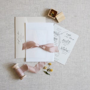Minimal Invitation, Ethereal Wedding Invitation, Neutral Color Palette ...