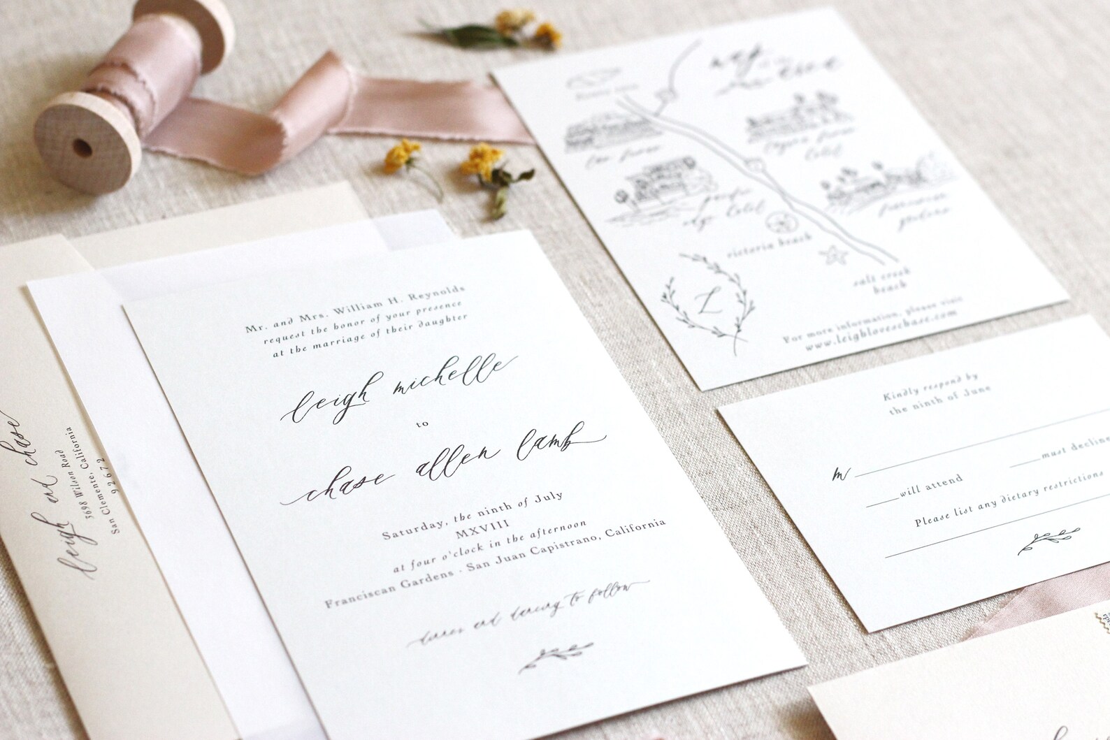 Minimal Invitation Ethereal Wedding Invitation Neutral Color | Etsy