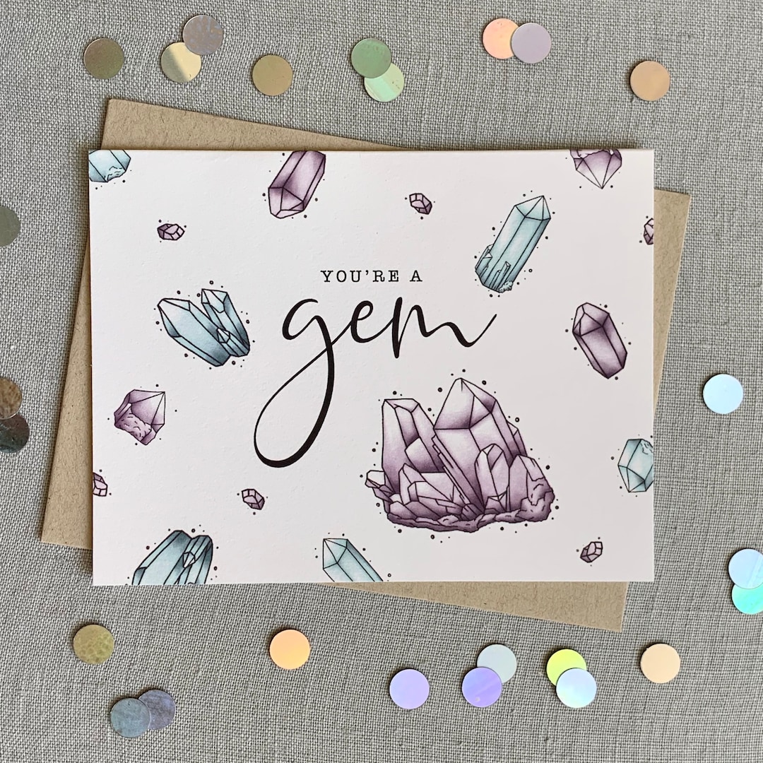 You're a Gem Card // Confetti Card, Gem Card, Sparkly Card, Glitter ...