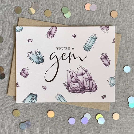 You're a Gem Card // Confetti Card Gem Card Sparkly - Etsy