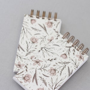 Floral Note Pad // Mini Notebook, Flowers Notepad, Pocket Note Pad ...