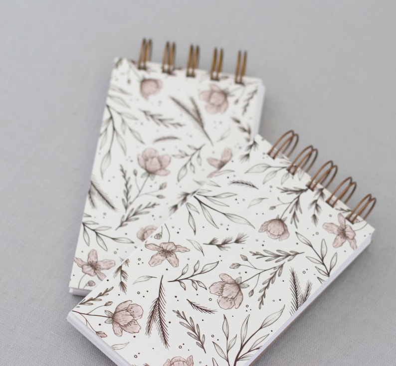 Floral Note Pad // Mini Notebook, Flowers Notepad, Pocket Note Pad ...