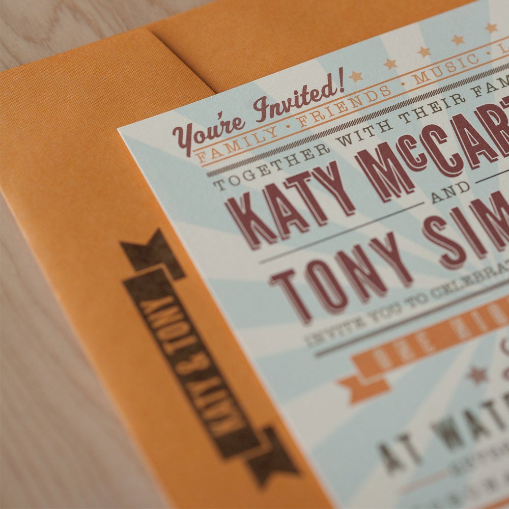 Vintage Concert Poster Wedding Invitations