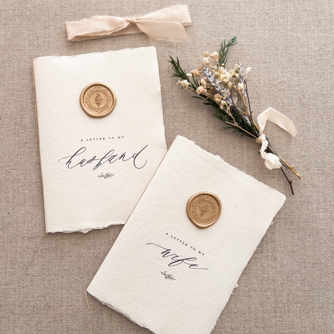 Handmade Paper Vow Book, His and Hers Vow Books, Vow Books, Wax Seal ...