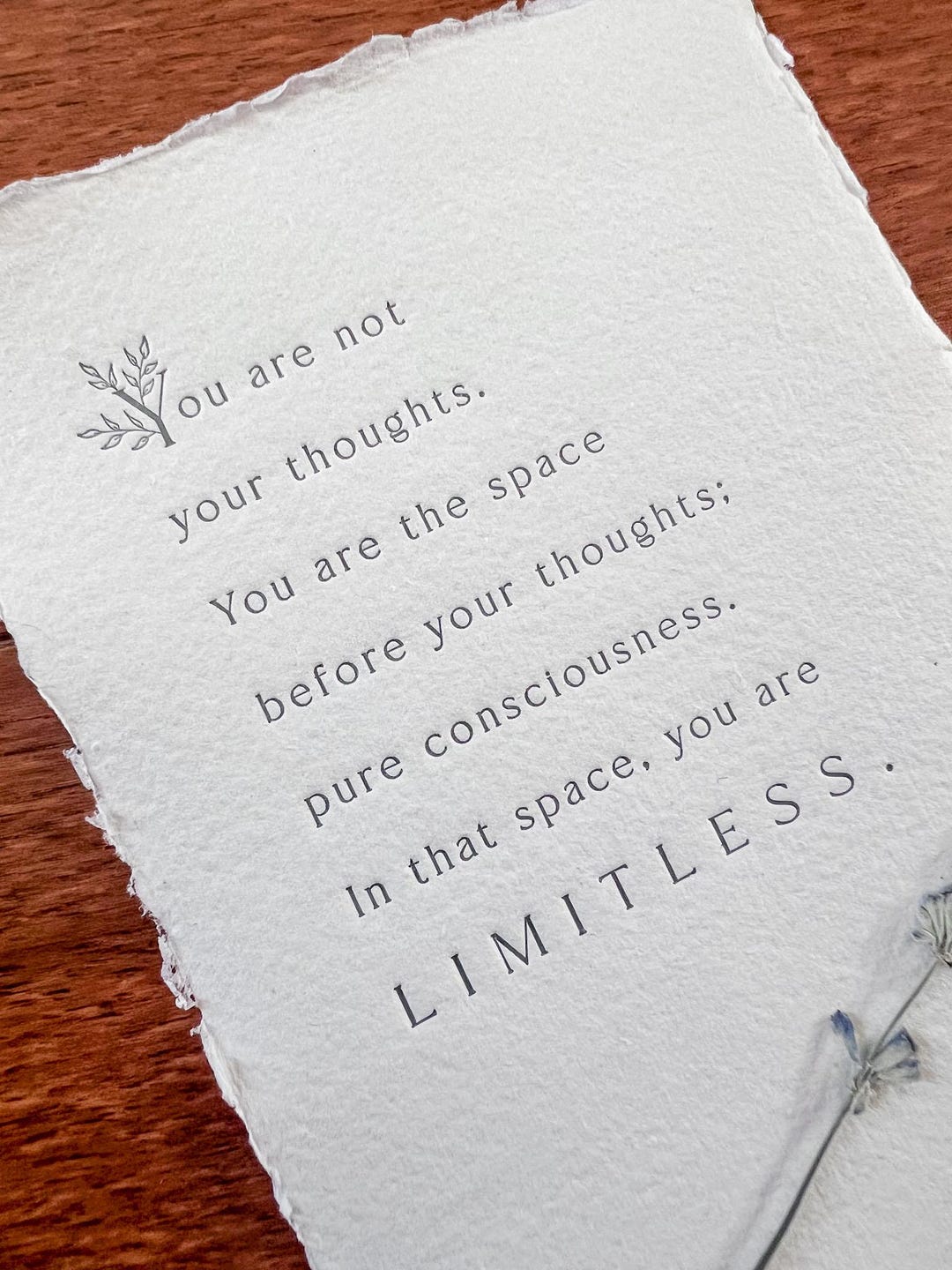 Inspirational Quote, Print on Handmade Paper, Mental Health Quote Print ...