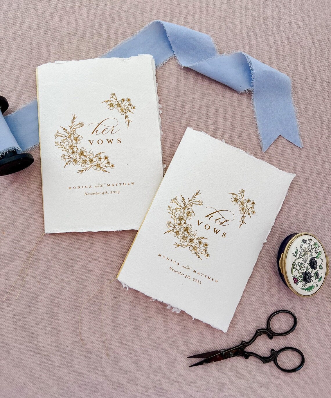 Custom Vow Books Handmade Paper Vow Book Personalized His - Etsy