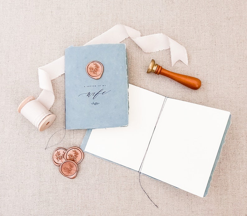 Handmade Paper Vow Book, His and Hers Vow Books, Vow Books, Wax Seal ...