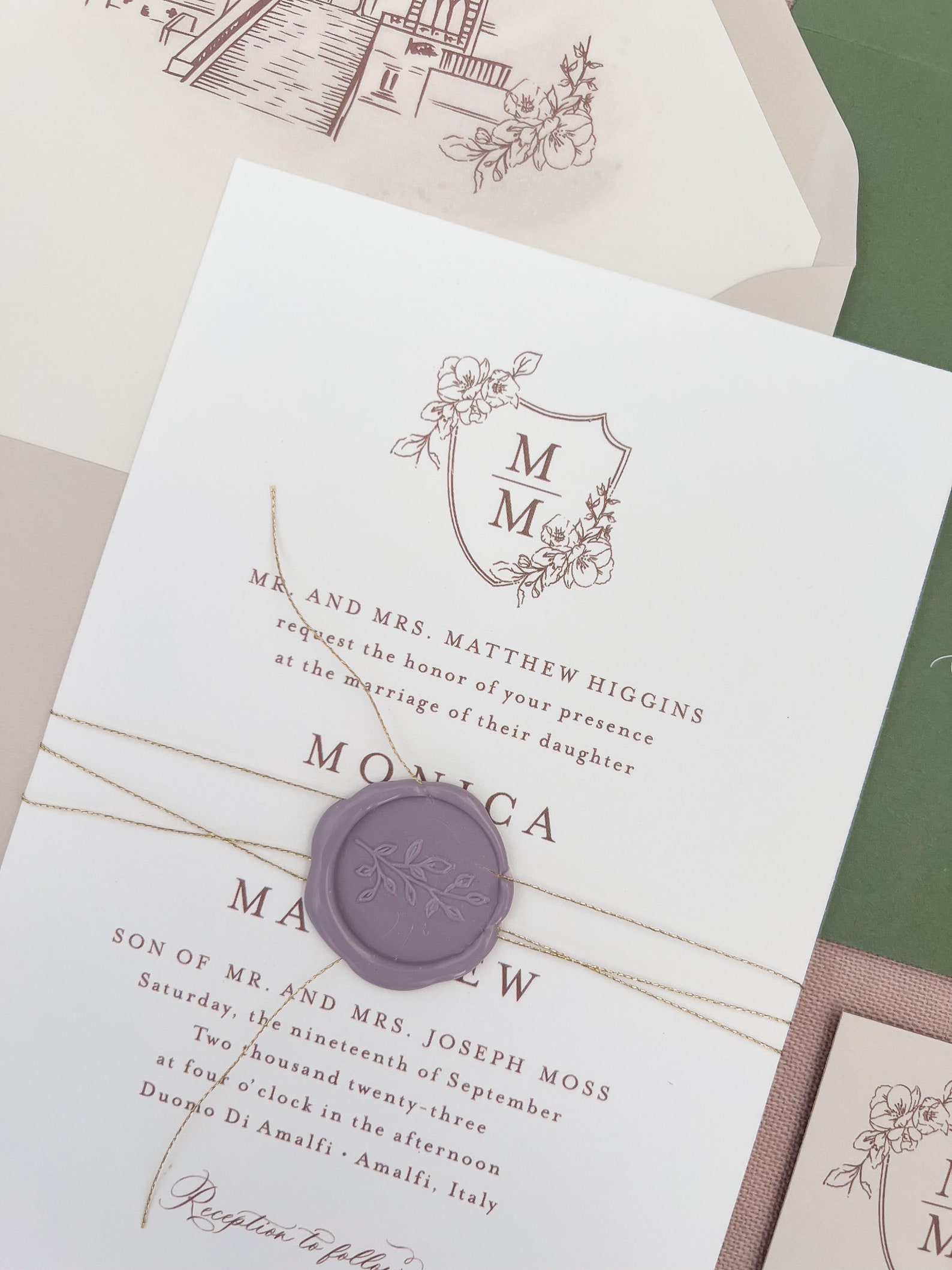 Amalfi Invitation // Ethereal Invitation Venue Illustration - Etsy
