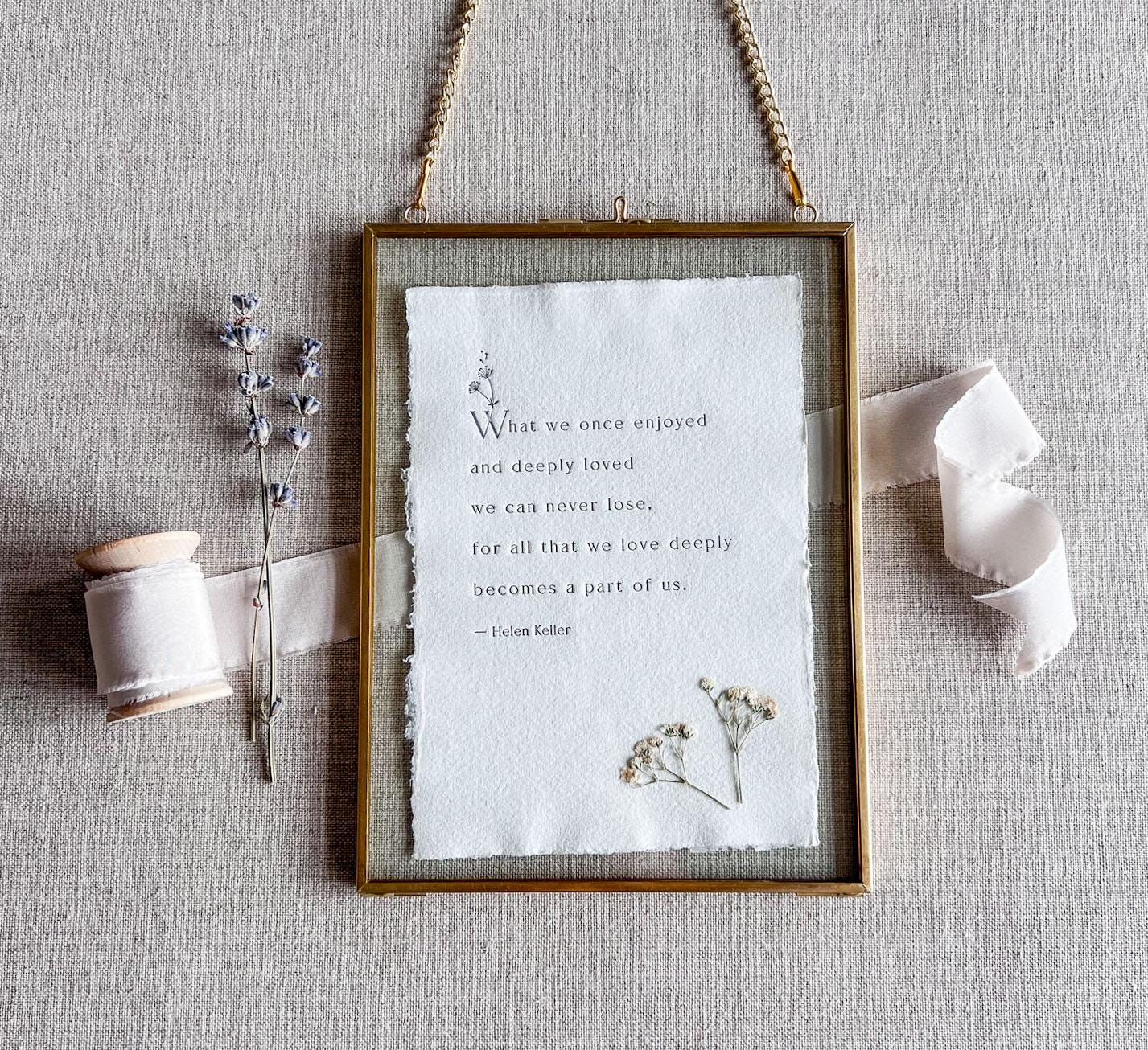 Grief Quote Print on Handmade Paper, Loss Quote Print, Letterpress ...