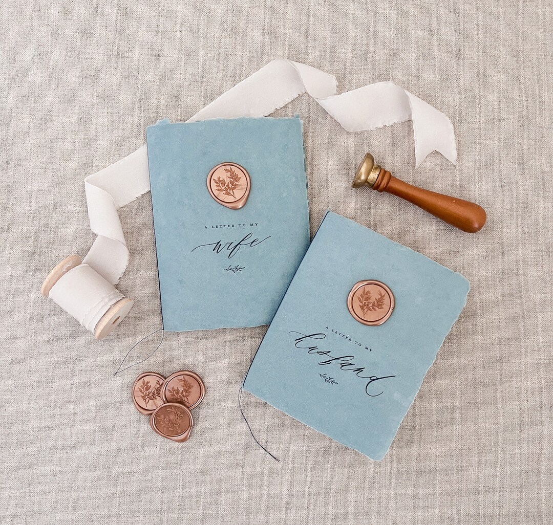 Vow Books, Wax Seal, Handmade Paper Vow Book, His and Hers Vow Books, Wedding Vows, Wedding Gift ...