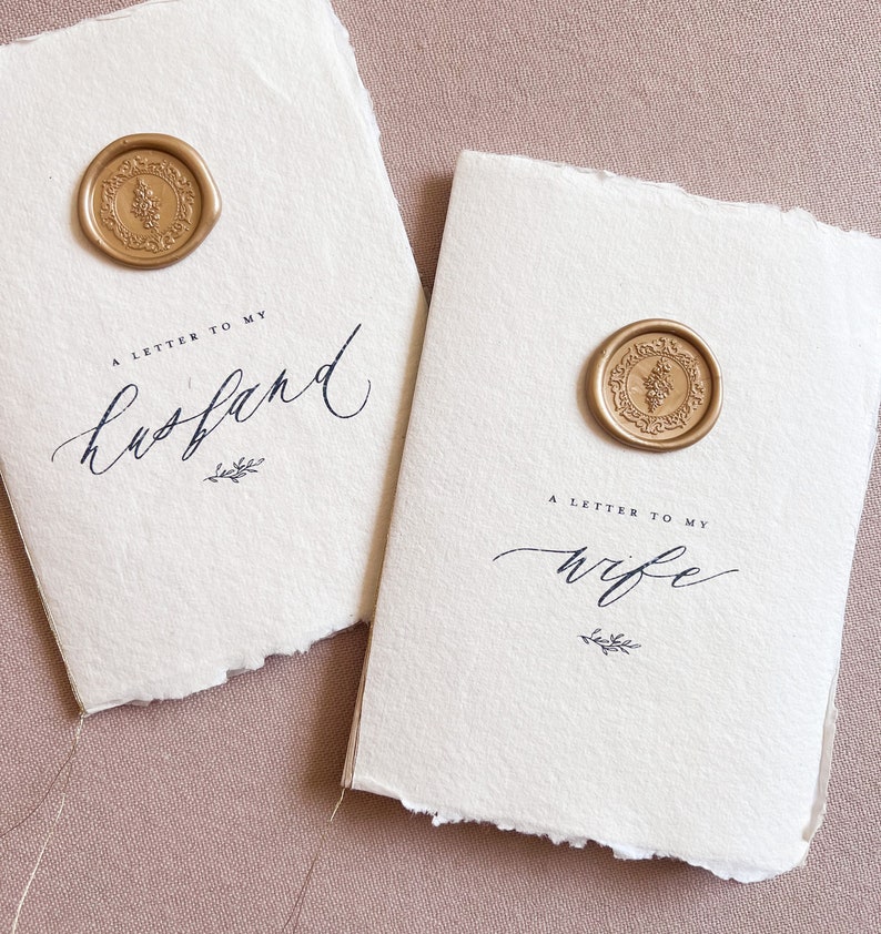 Handmade Paper Vow Book, His and Hers Vow Books, Vow Books, Wax Seal ...