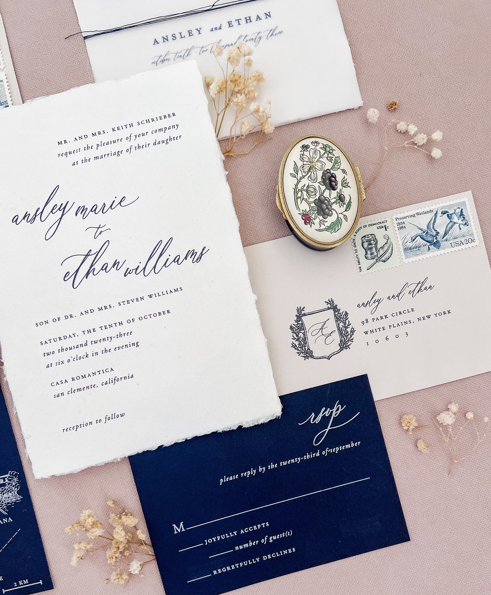 Crest Wedding Invitation, Old World Wedding, Vellum Invitation ...
