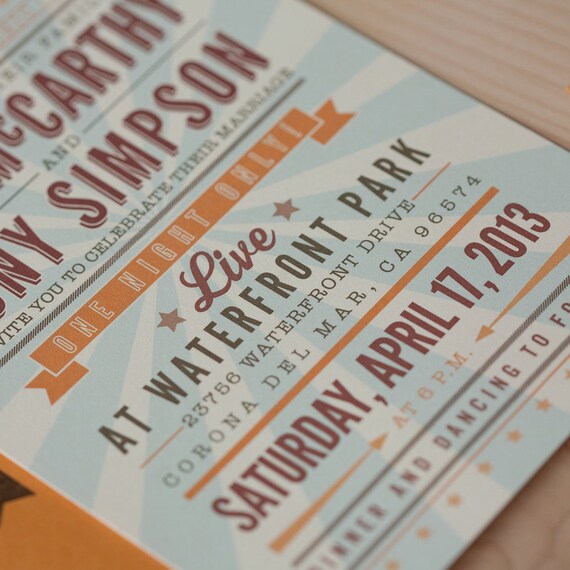 Vintage Concert Poster Wedding Invitations