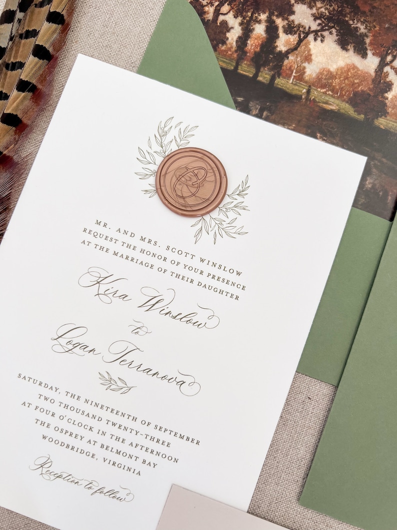 Heirloom Fine Art Wedding Invitation // Ethereal Invitation, White Ink ...