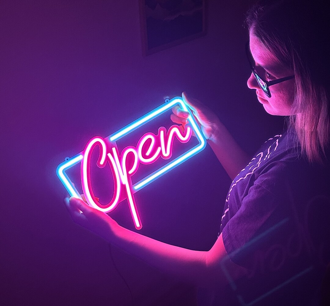 Neon Wall Art, Neon Open Door Sign, OPEN Led Decor, Neon Wall Stripes ...
