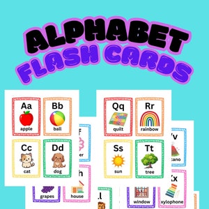 Alphabet Flash Cards - Etsy