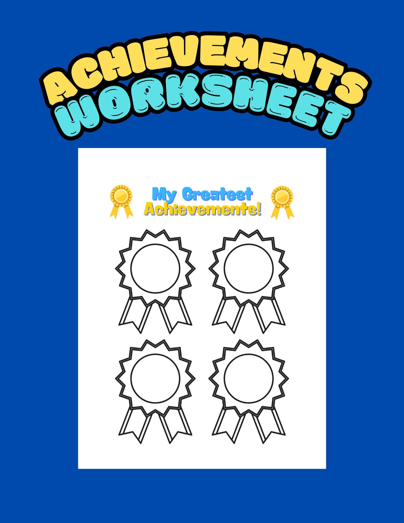 Greatest Achievements Worksheet - Etsy