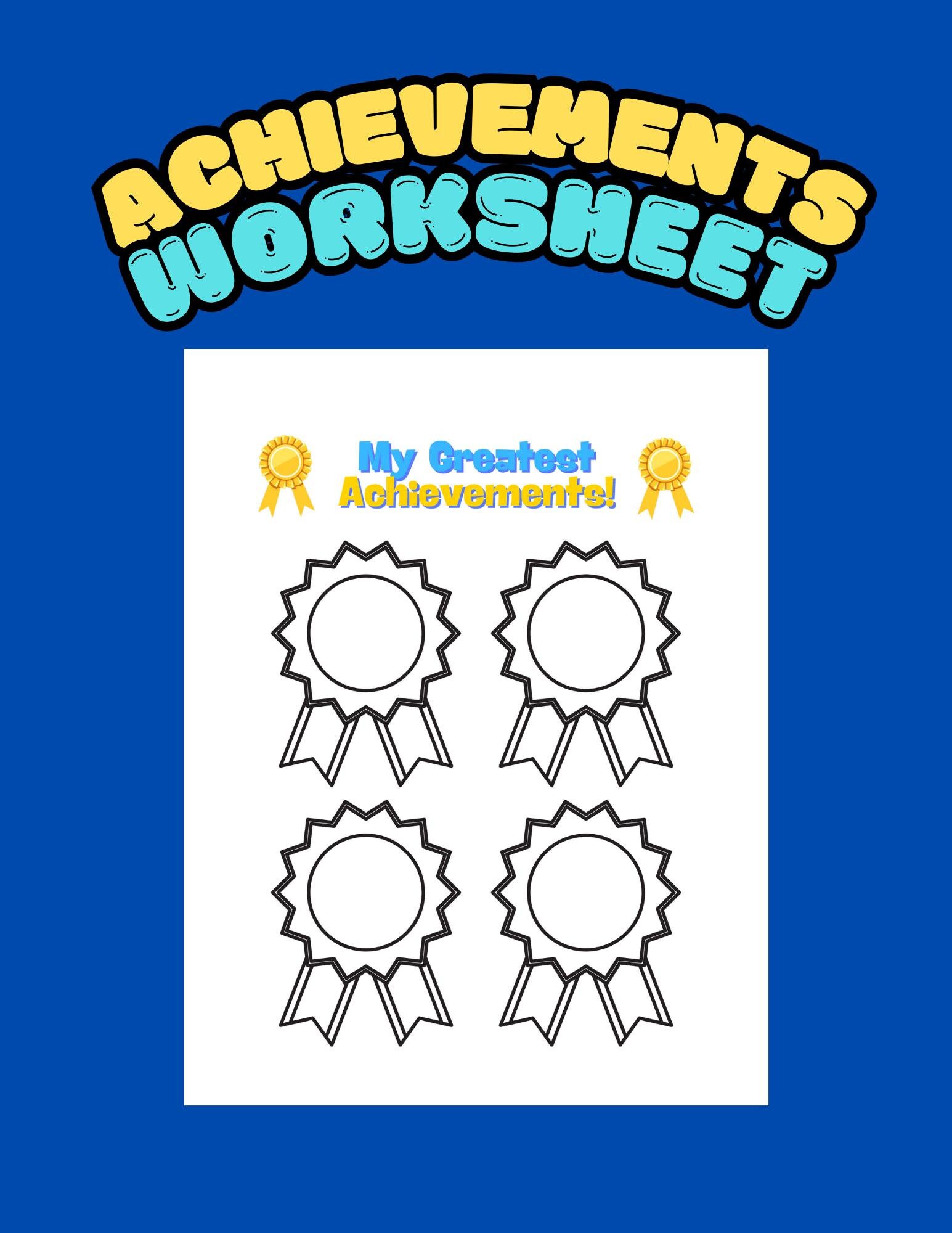 Greatest Achievements Worksheet - Etsy