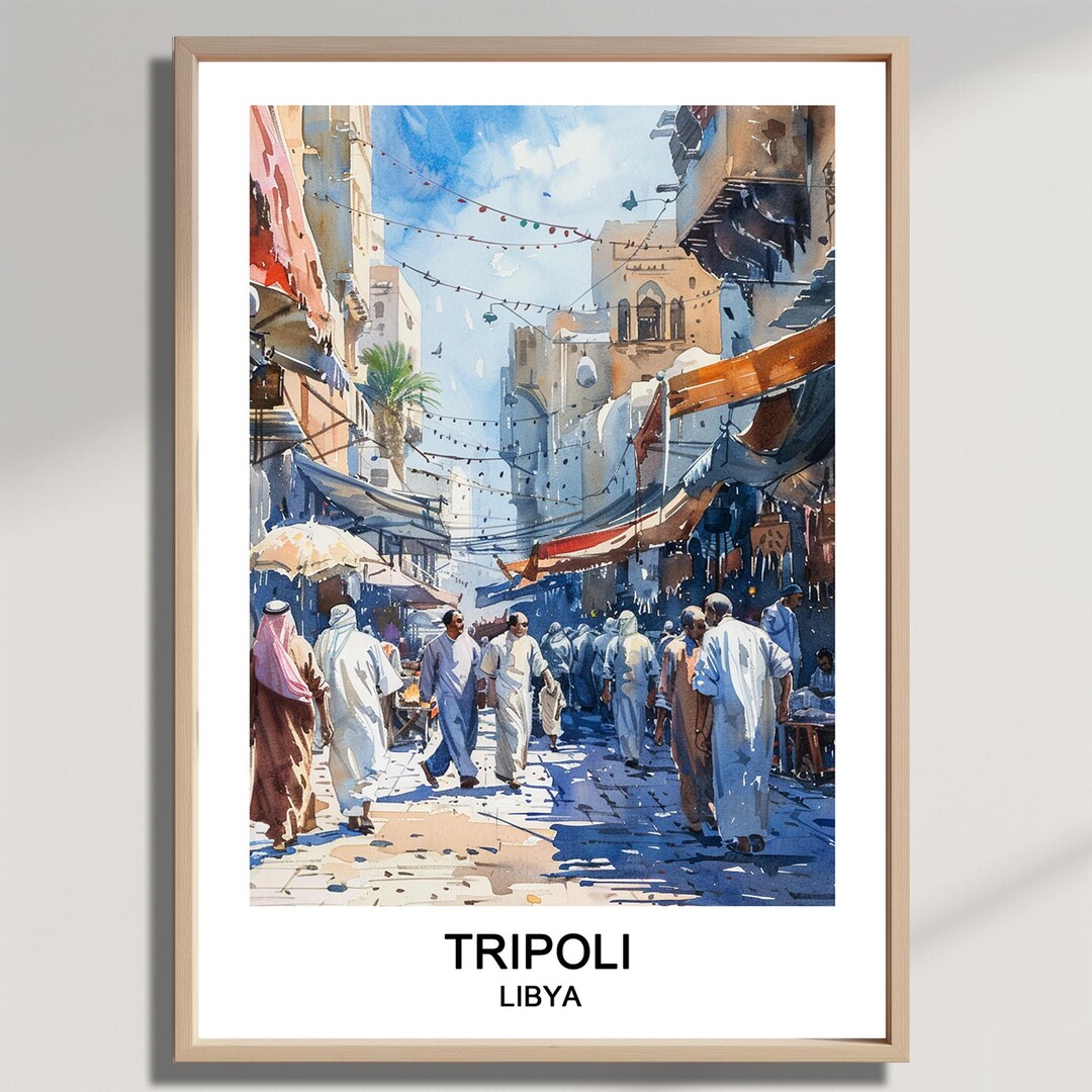 Tripoli Libya Watercolor Art Print: Travel Home Decor (digital Download ...