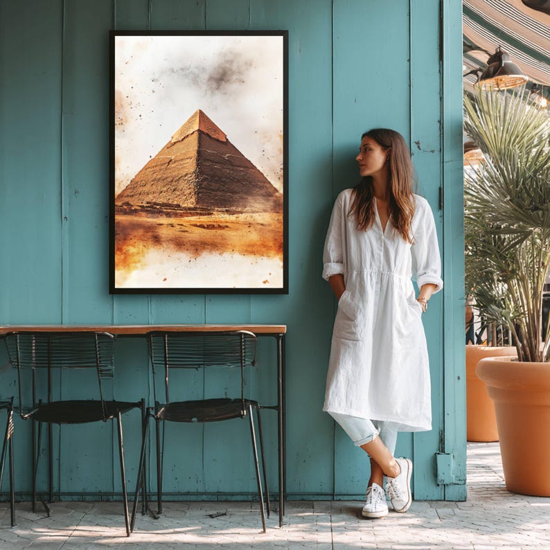 Giza Pyramid Art Print: Egypt Travel Poster (digital Download) - Etsy