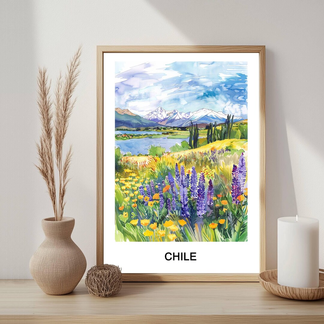 Chile Watercolor Print: South America Travel Poster (digital Download ...