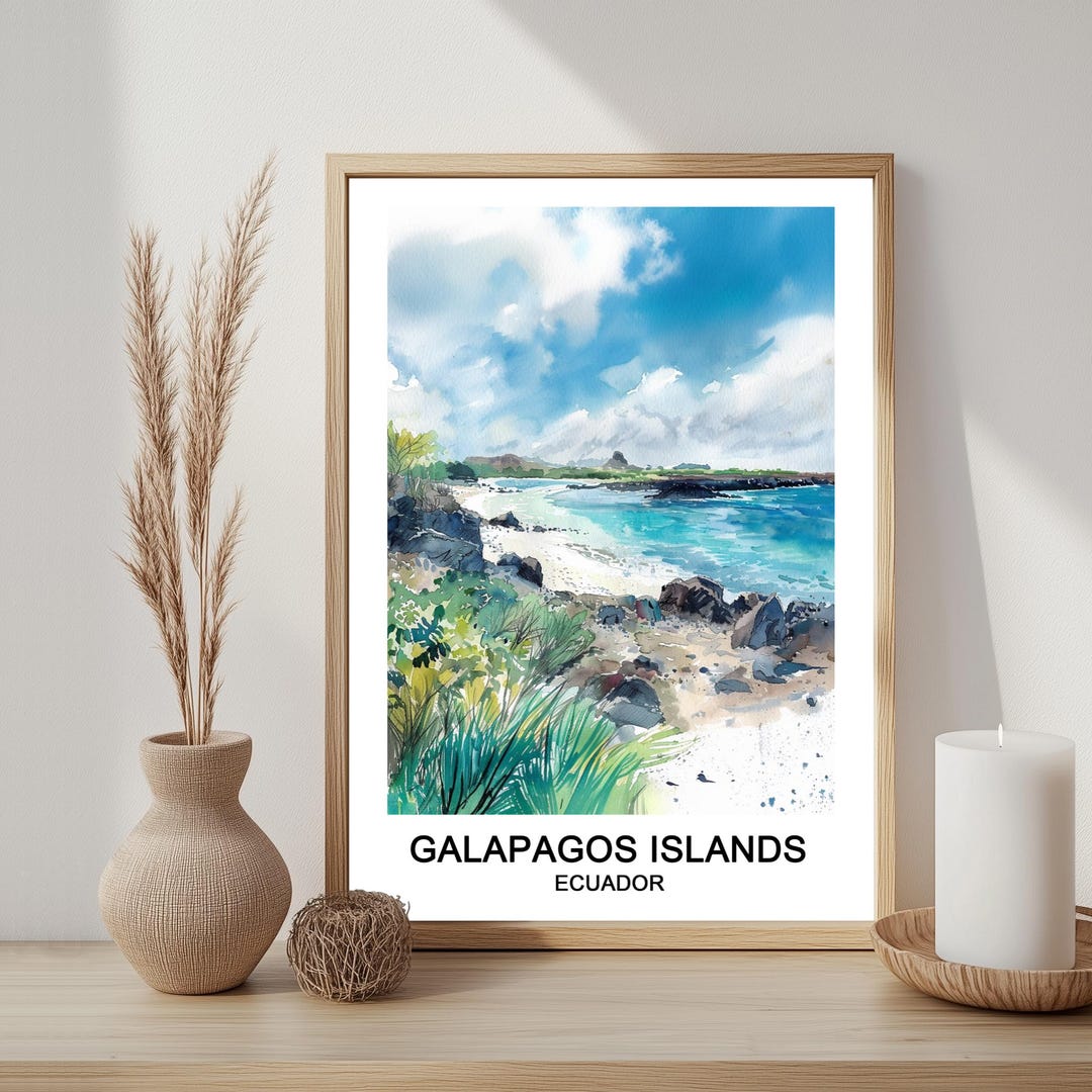 Galapagos Islands Ecuador Watercolour Poster Travel Memories ...