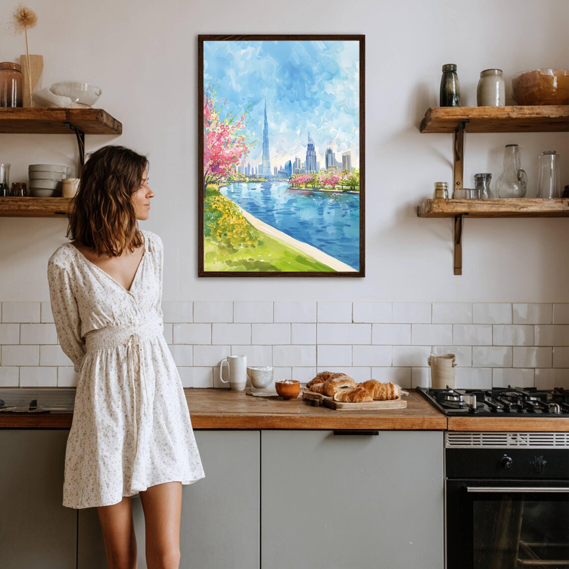 Dubai Watercolor Print: United Arab Emirates Travel Poster ...