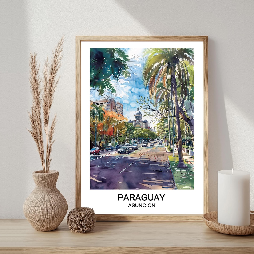 Asuncion, Paraguay, Watercolour Poster, Downloadable Art, Printable ...