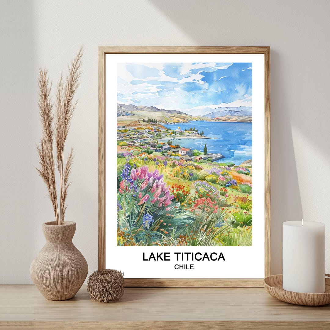 Puno, Lake Titicaca, Chile: Watercolor Print, Travel Poster, Wall Art ...