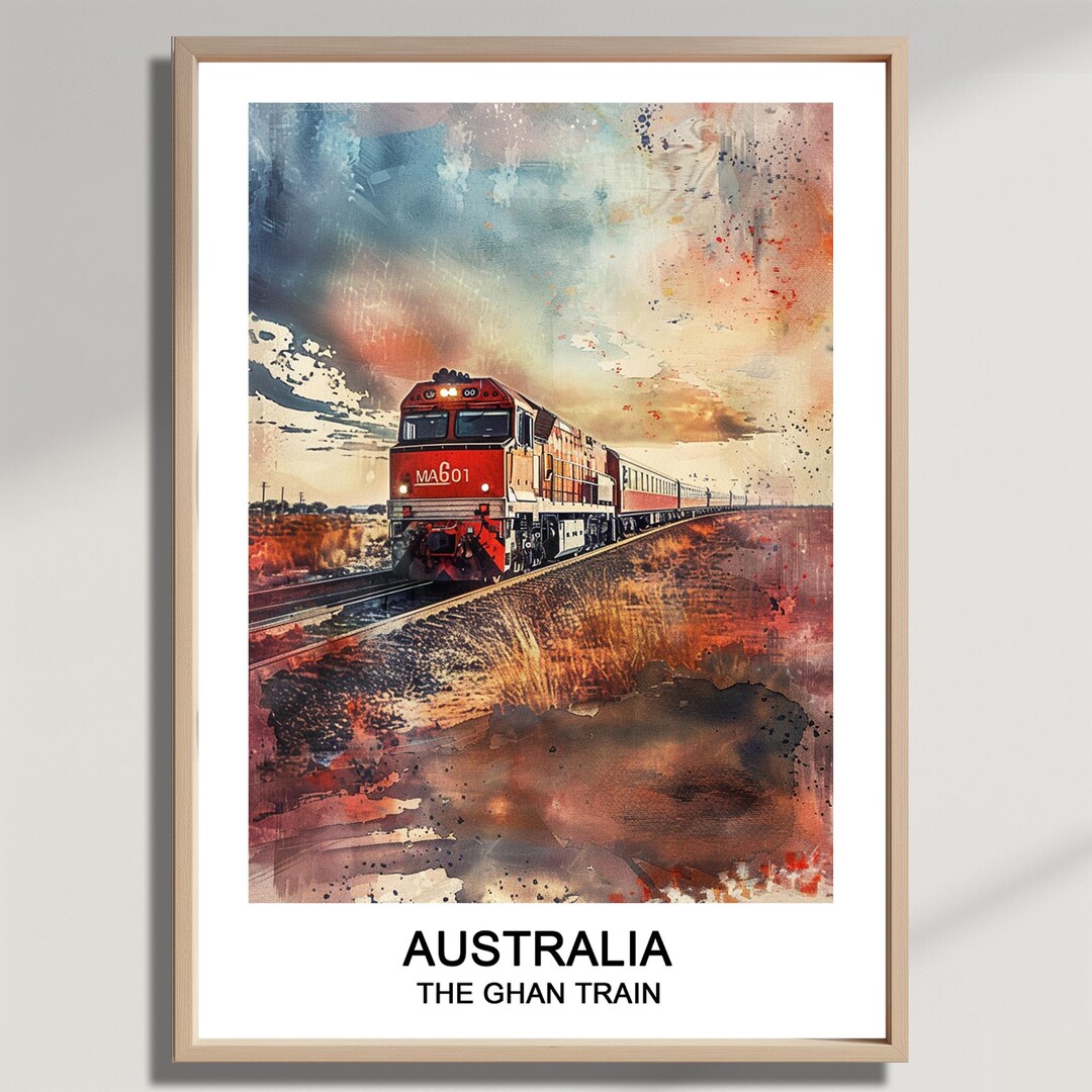 The Ghan Train, Australia: Watercolor Travel Poster (downloadable Art ...